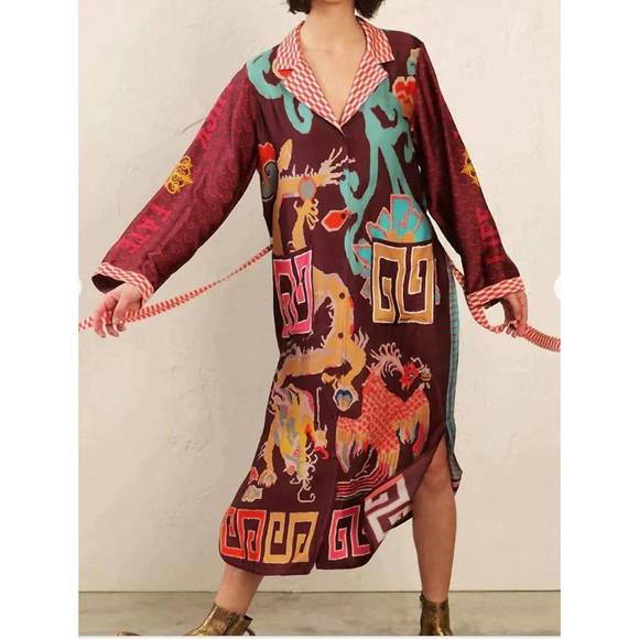 Me369 | Dresses | New Me369 Gwen Belted Midi Dress In Dragon | Poshmark